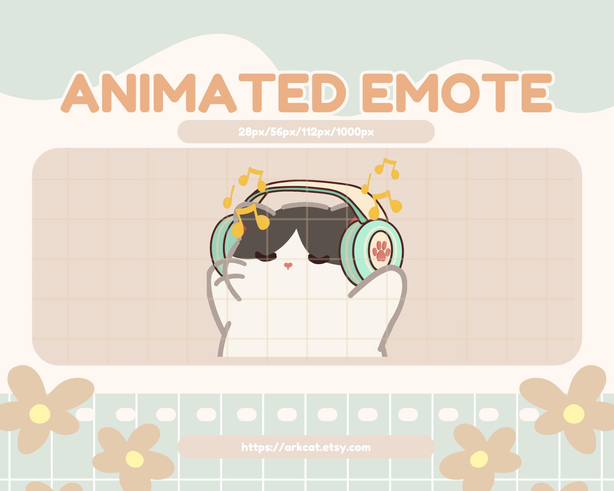 Cow Cat Animated Emote – Music Bop Twitch Stream (GIF Digital Download ...