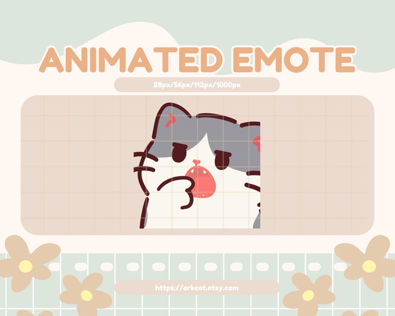 Animated Feed Me Cat Emote: Gray & White Twitch/discord Stream (GIF ...