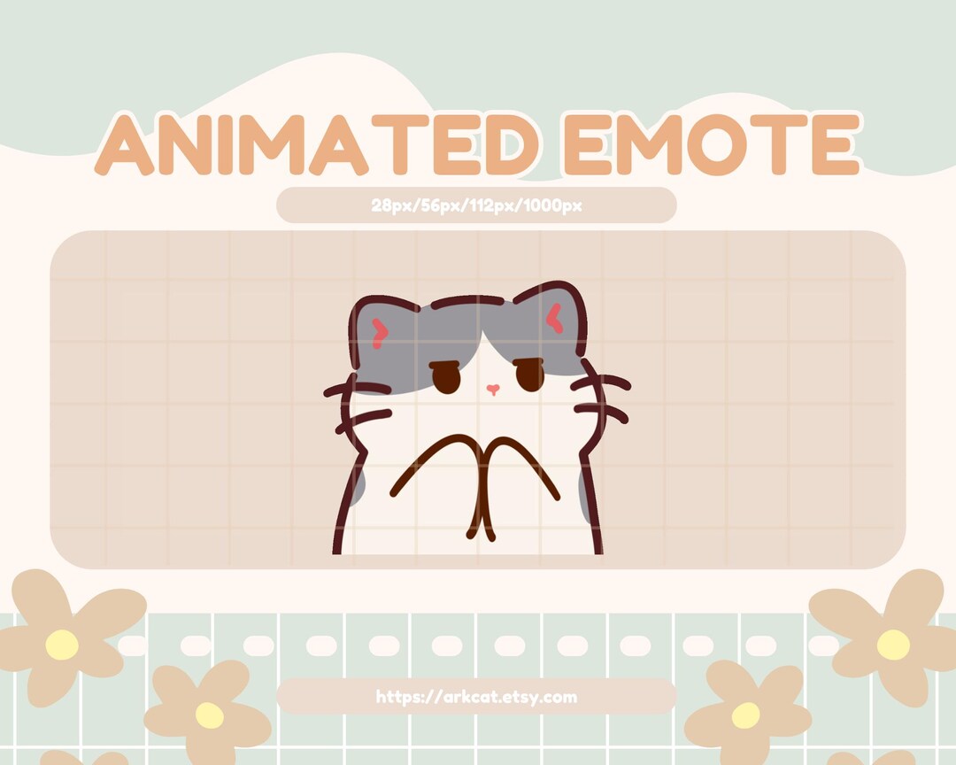 Animated Clapping Cat Emote: Gray & White Twitch/discord/youtube GIF ...