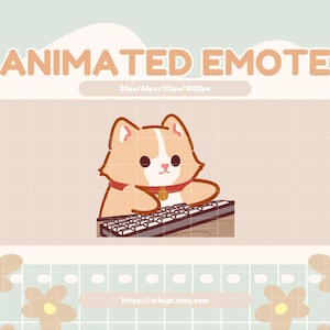 Animated Cat Emote: Typing on Keyboard (digital Download) - Etsy