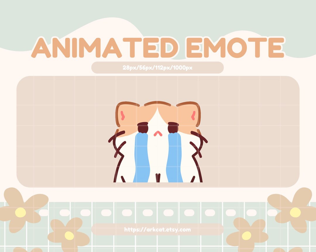 Sobbing Crying Emote - Cute Orange and White Cat Tears | Animated Emote ...