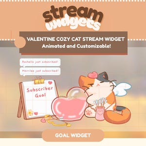 Calico Cat Cupid Stream Widget | Animated Cozy Overlay (ZIP File) - Etsy