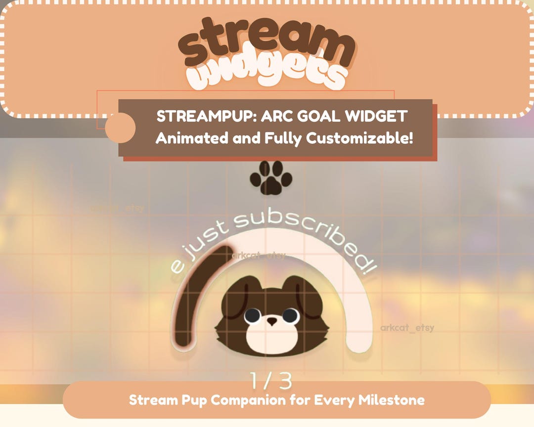 Floppy-eared Puppy Animated Stream Goal Tracker – Twitch OBS Overlay - Etsy