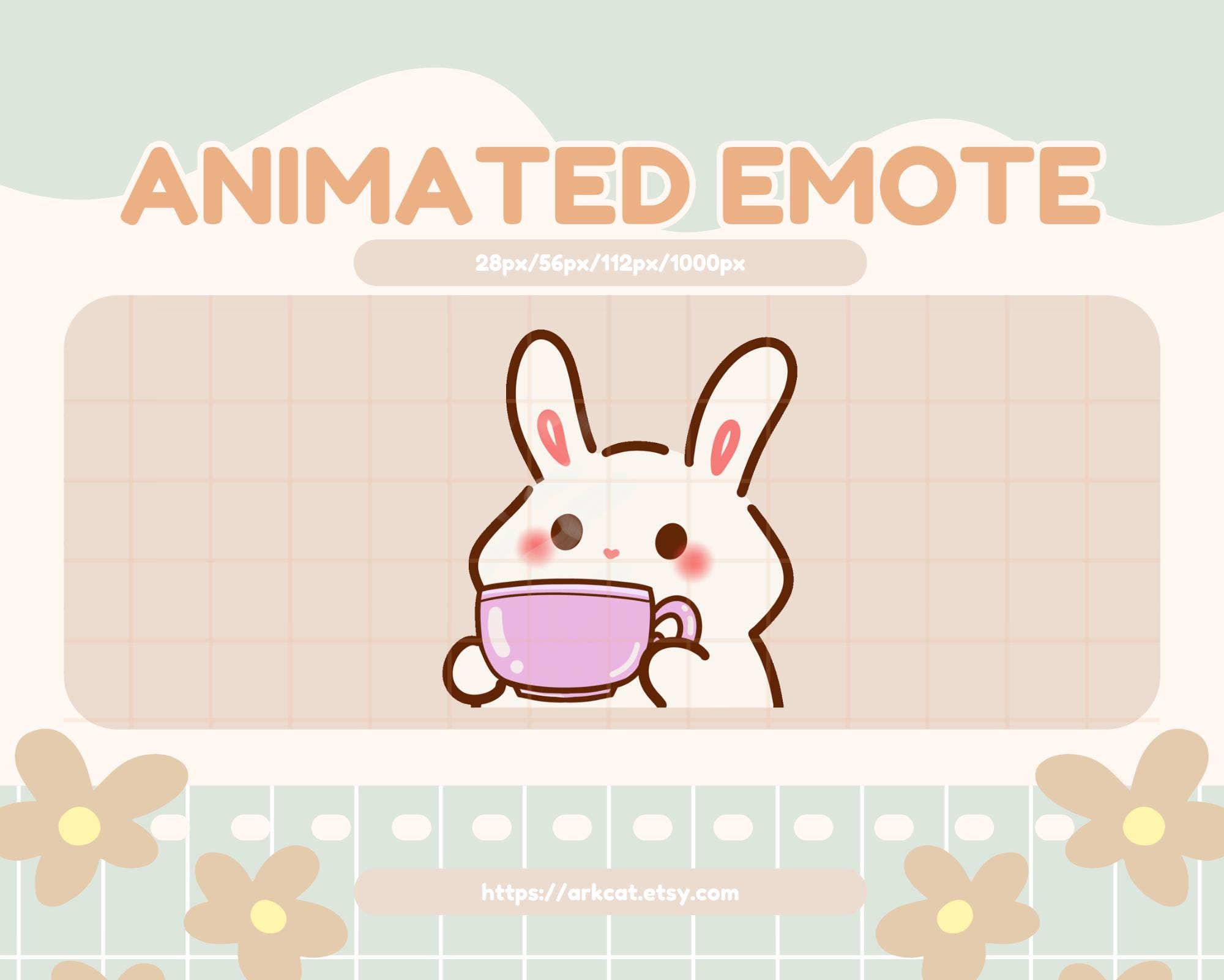 Bunny Coffee Emote – Cute Rabbit Sipping Coffee Animated Emote for ...