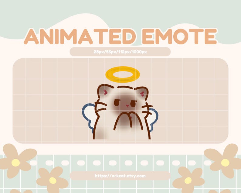 Angel Emote – Siamese Cat Animation With Halo for Twitch, Discord ...
