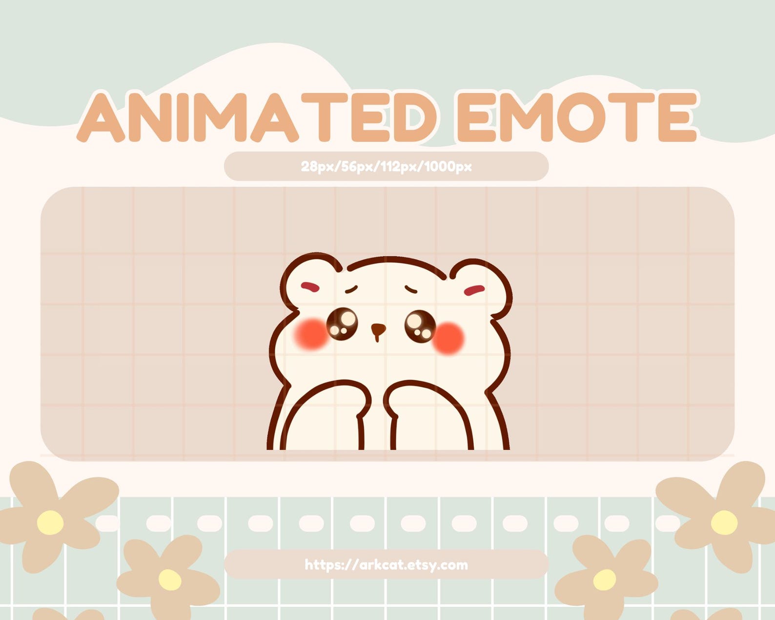 Polar Bear UWU Emote Cute Shy Bear Animated Emoji for Twitch, Discord ...