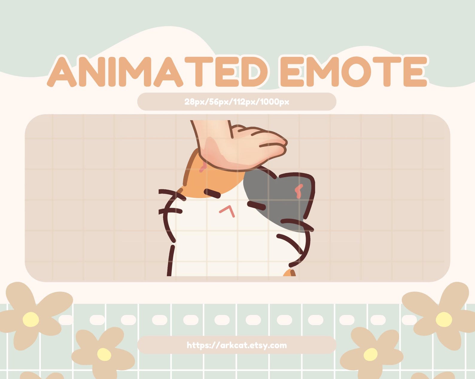 Animated Calico Cat Head Pats Emote – Wholesome Reaction GIF for Twitch ...
