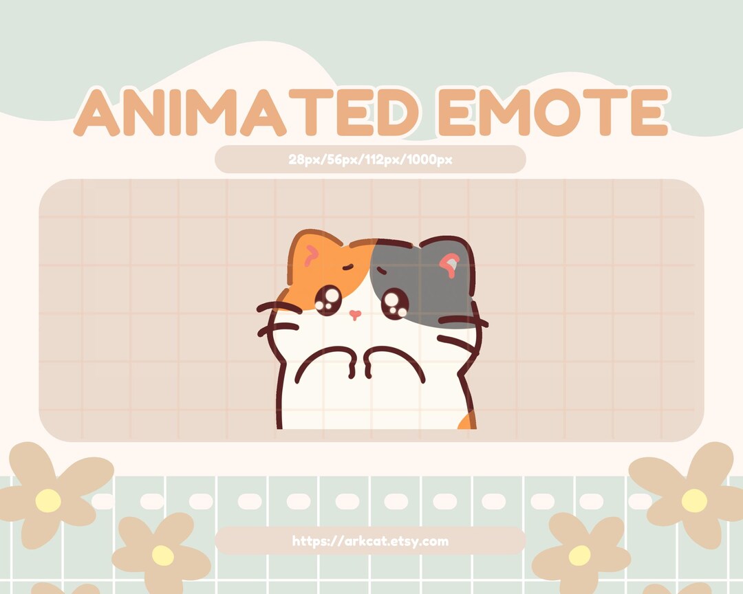 Please Emote – Cute Calico Cat Pleading Animated Emote for Twitch ...