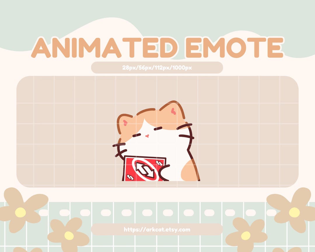 Reverse UNO Card Orange & White Cat Emote – Animated Playful Emote for ...