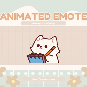 Taking Notes Emote – Cute White Puppy Writing in Notebook | Twitch ...