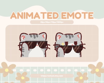 Animated Emote Cute Cat - Gray Cat Loading Emote for Twitch, Discord ...