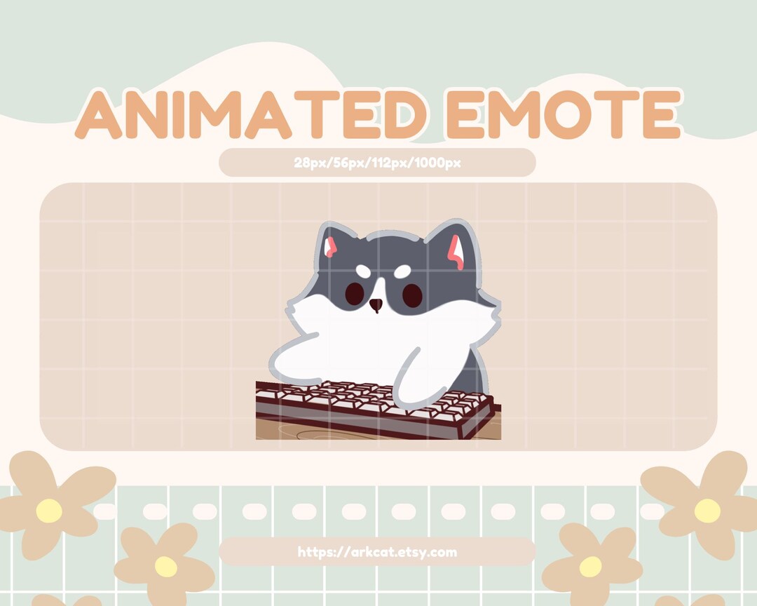 Typing Emote – Cute Husky Dog on Work Mode Animated Emote | Twitch ...