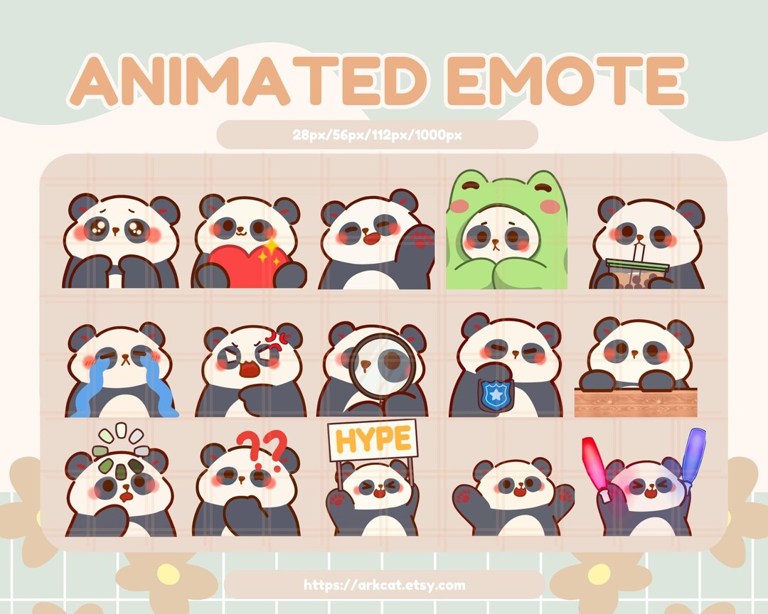 15-pack Panda Animated Emote Bundle – Cute and Expressive Twitch ...