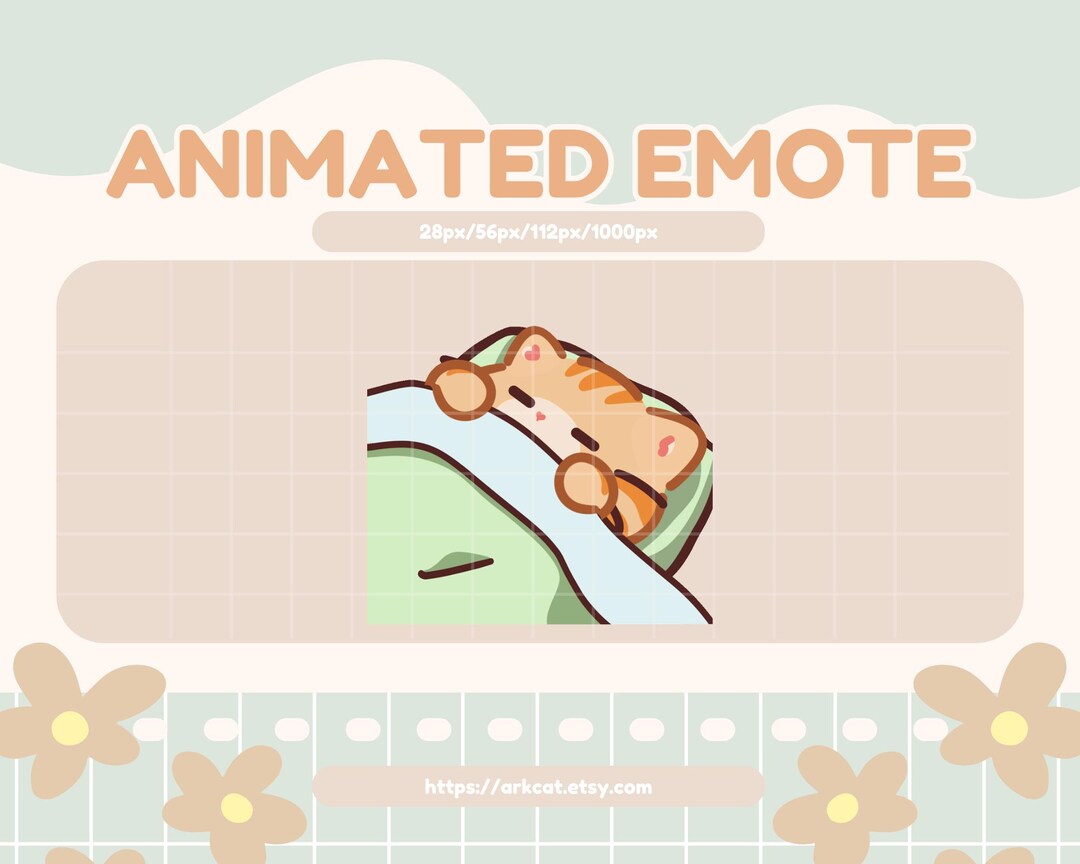 Sleeping Animated Emote – Orange Cat Going to Bed Twitch Discord Stream ...