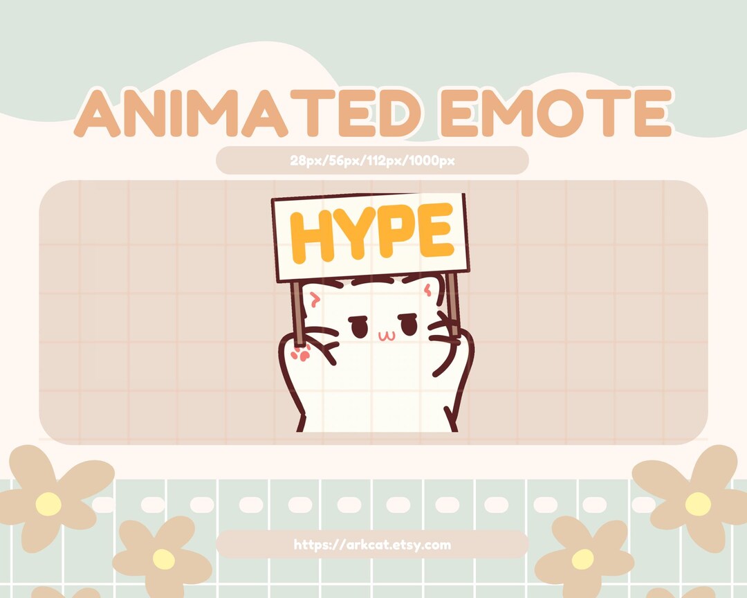 Animated Hype Cat Emote for Twitch, Discord, Youtube (digital Download ...