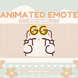 Animated GG Emote – Cute White Cat Thumbs up GG | Twitch, Discord ...