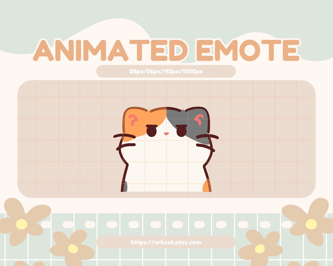 Nod Emote – Cute Calico Cat Agreeing Yes Animated Emote for Twitch ...