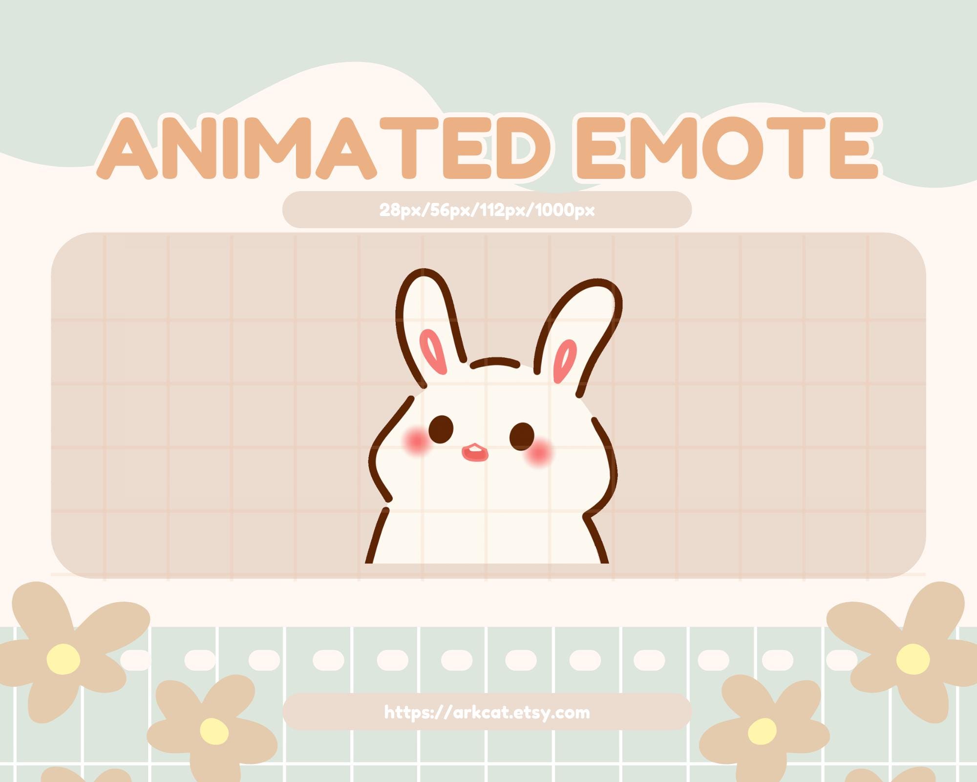 Nodding in Agreement Emote White Bunny Animated Reaction for Twitch ...