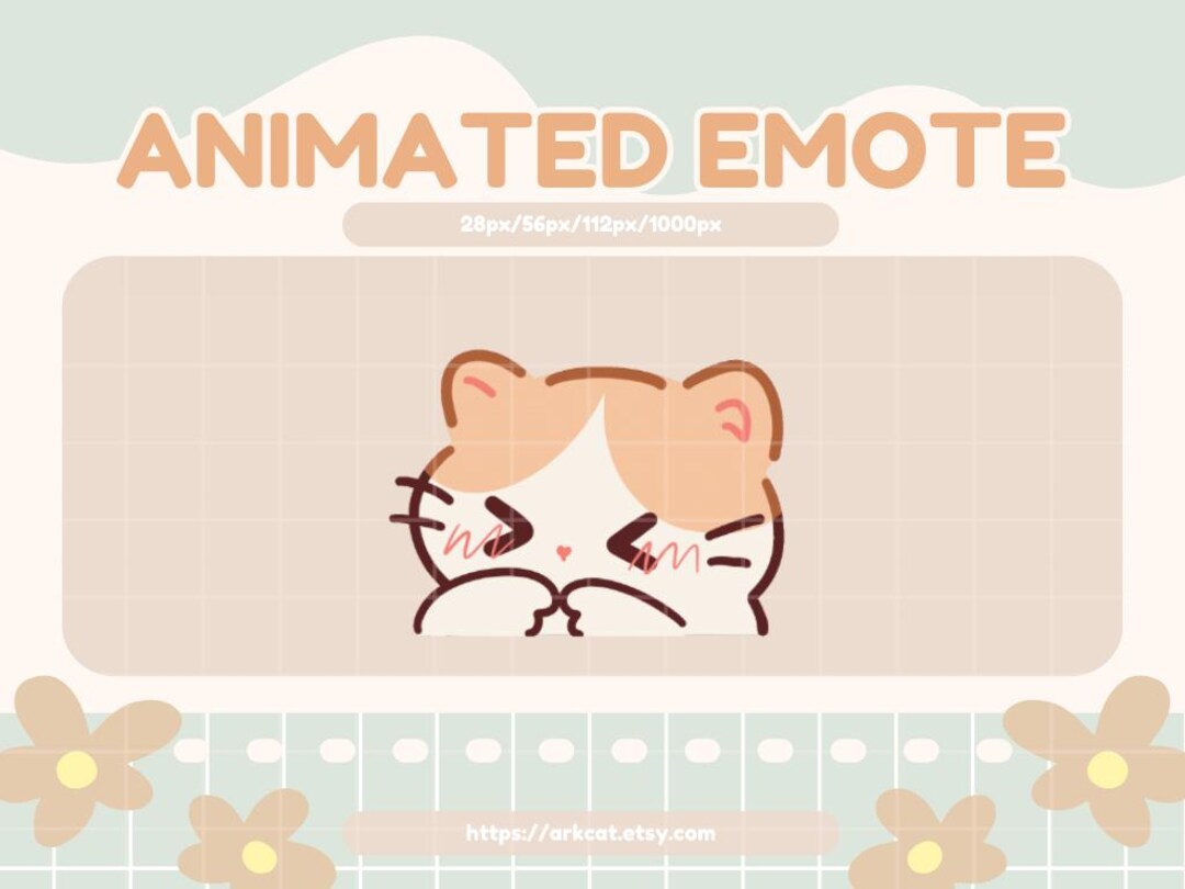 Shy Cat Animated Emote: Twitch, Discord, Youtube (digital Download) - Etsy