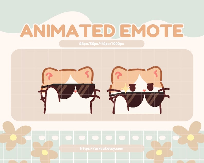 Animated Emote Cute Cat - Cool Shade Emote [twitch/discord/youtube ...