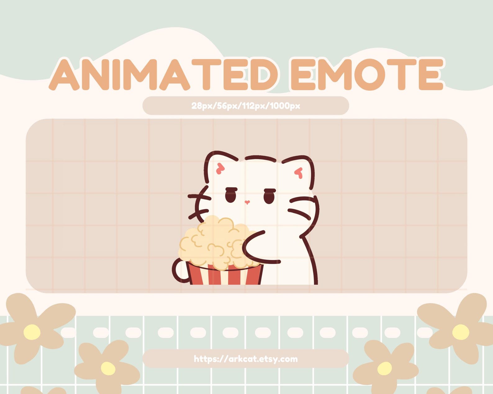 Popcorn Cat Emote: Animated Twitch, Discord, Youtube (digital Download ...