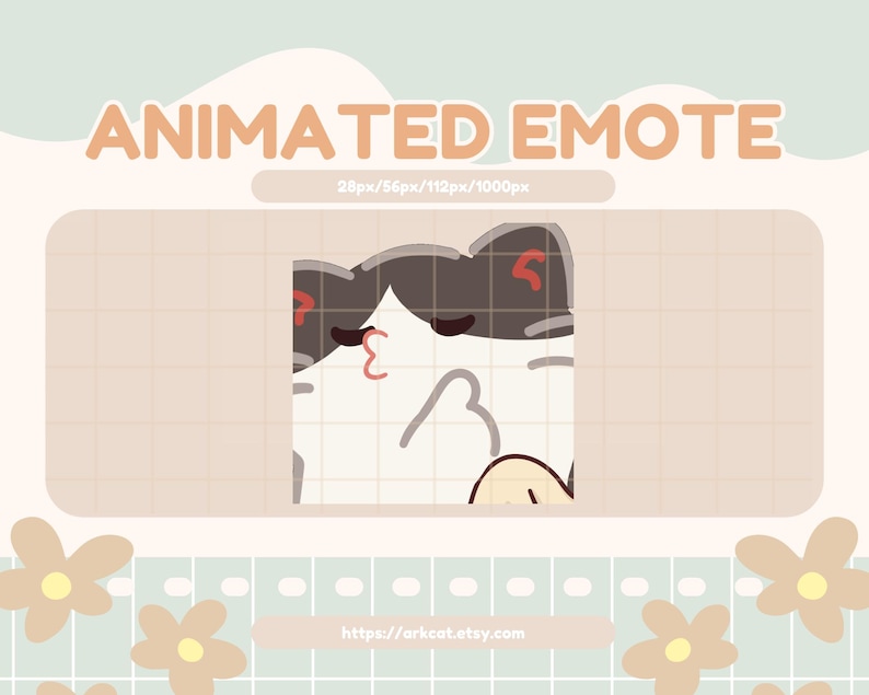 Kiss Me Animated Emote – Black White Cow Cat Asking for Cheek Smack ...