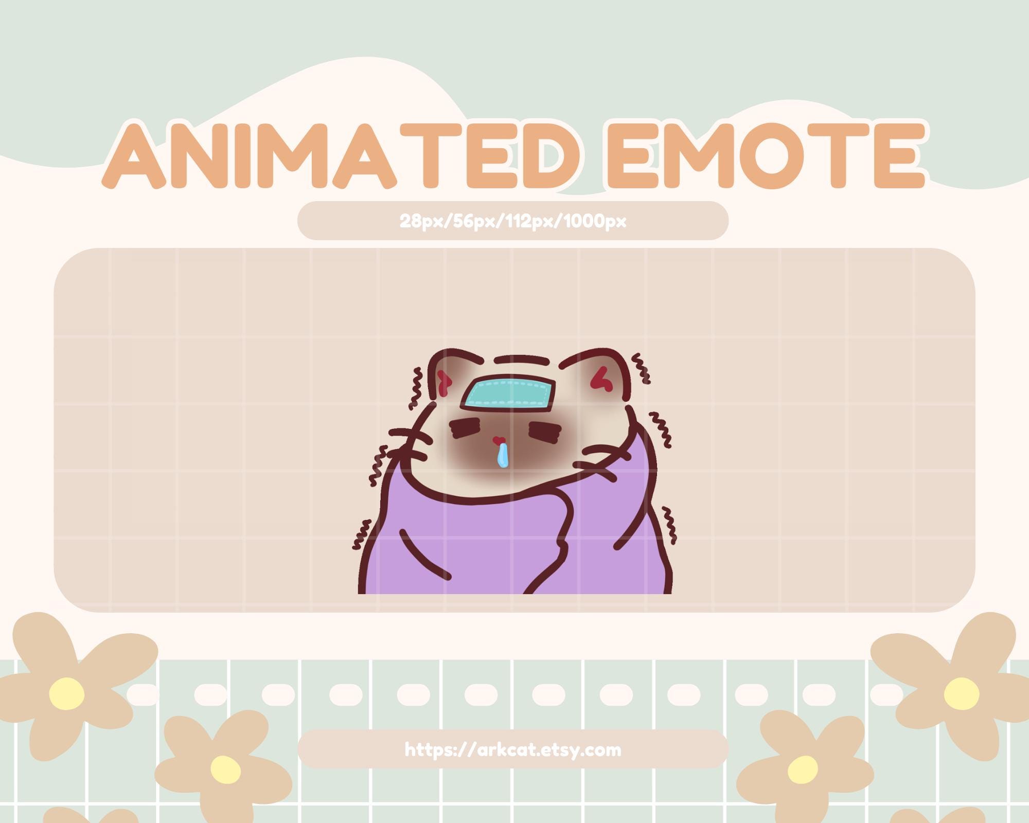 Sick Emote – Cute Siamese Cat Shivering Under Blanket Animated for ...