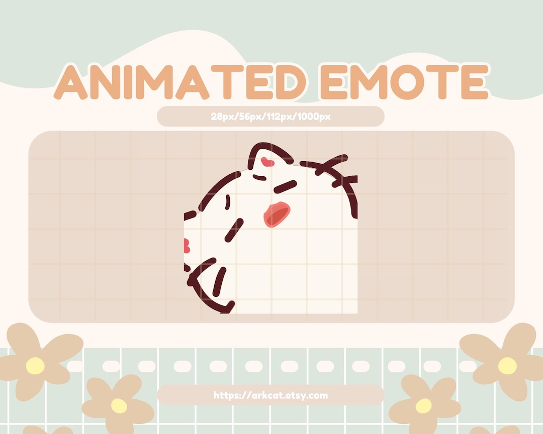 Animated Sigh Cat Emote: White Tired Twitch/discord Stream (GIF Digital ...