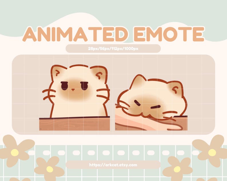 Animated Siamese Cat Biting Emote: Twitch, Discord, Youtube GIF - Etsy