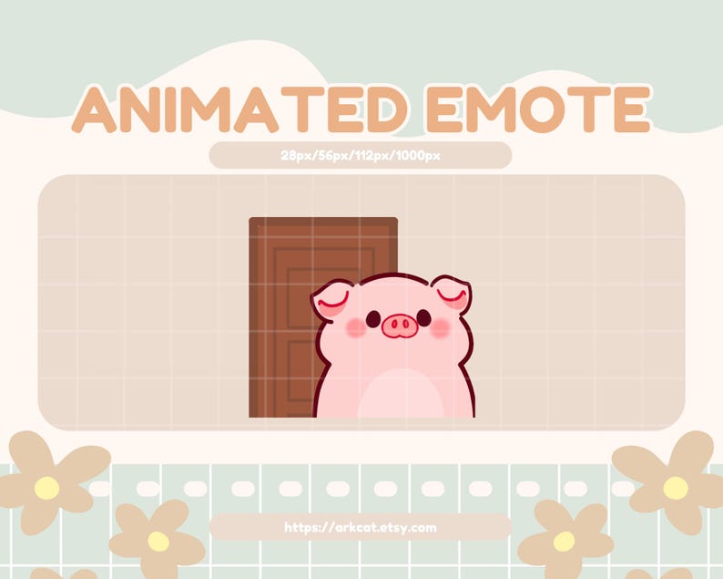 Walk Out Emote – Cute Pig Slamming Door Animated Emote for Twitch ...