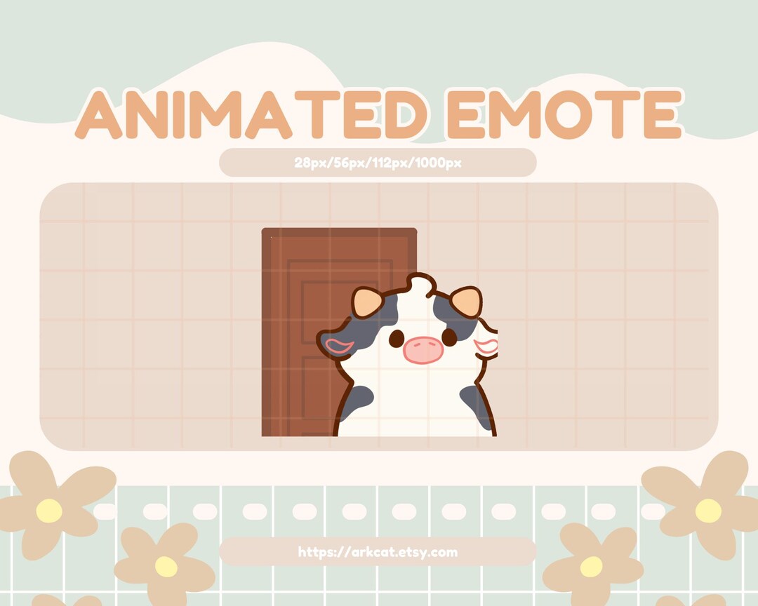 Walk Out Emote – Cute Cow Walking Out and Slamming Door Animated Emote ...