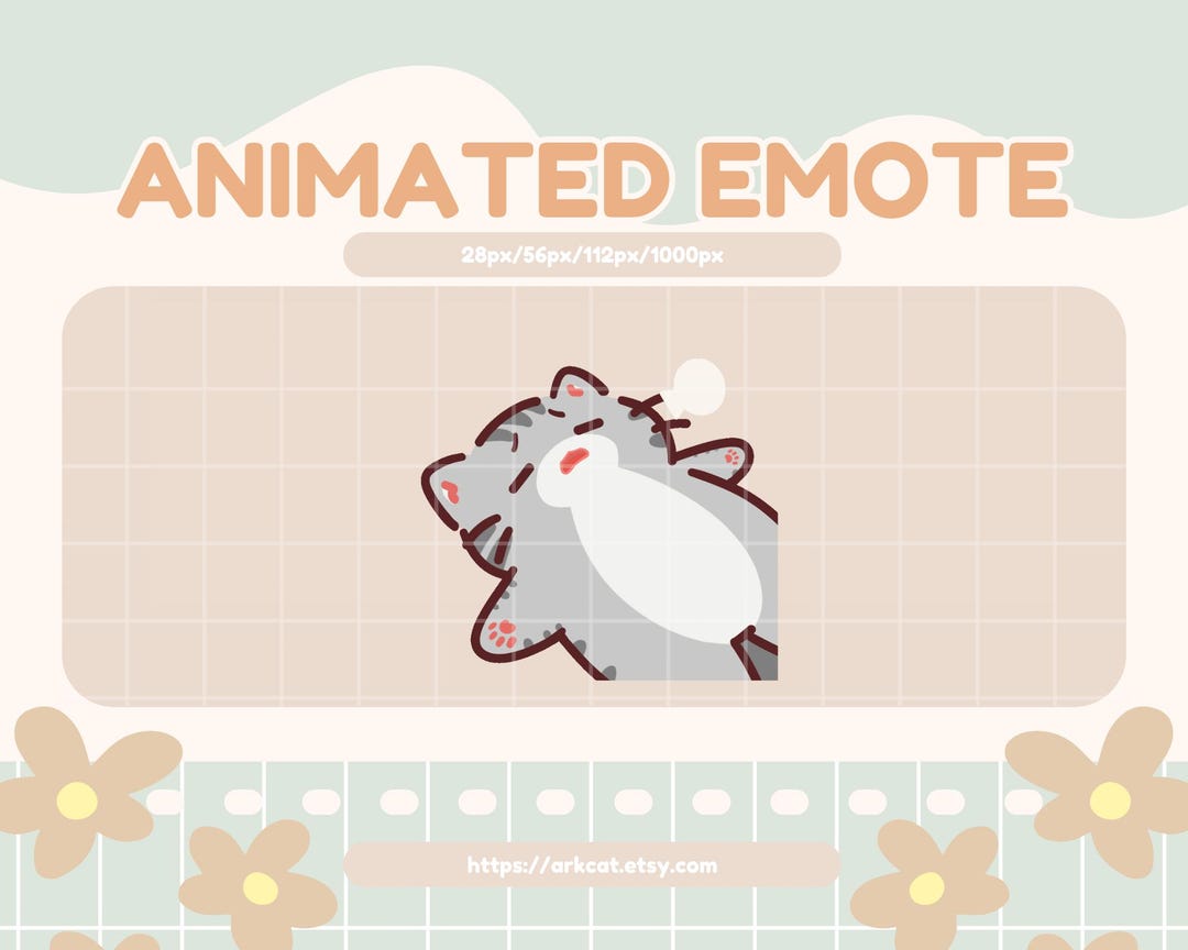 Exhausted Gray Cat Emote – Animated Tired Cat Sighing for Twitch ...