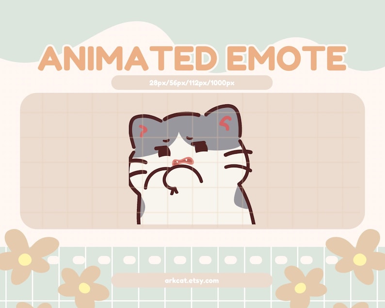 Animated Cringe Cat Emote – Awkward Funny Cat GIF for Twitch Discord - Etsy
