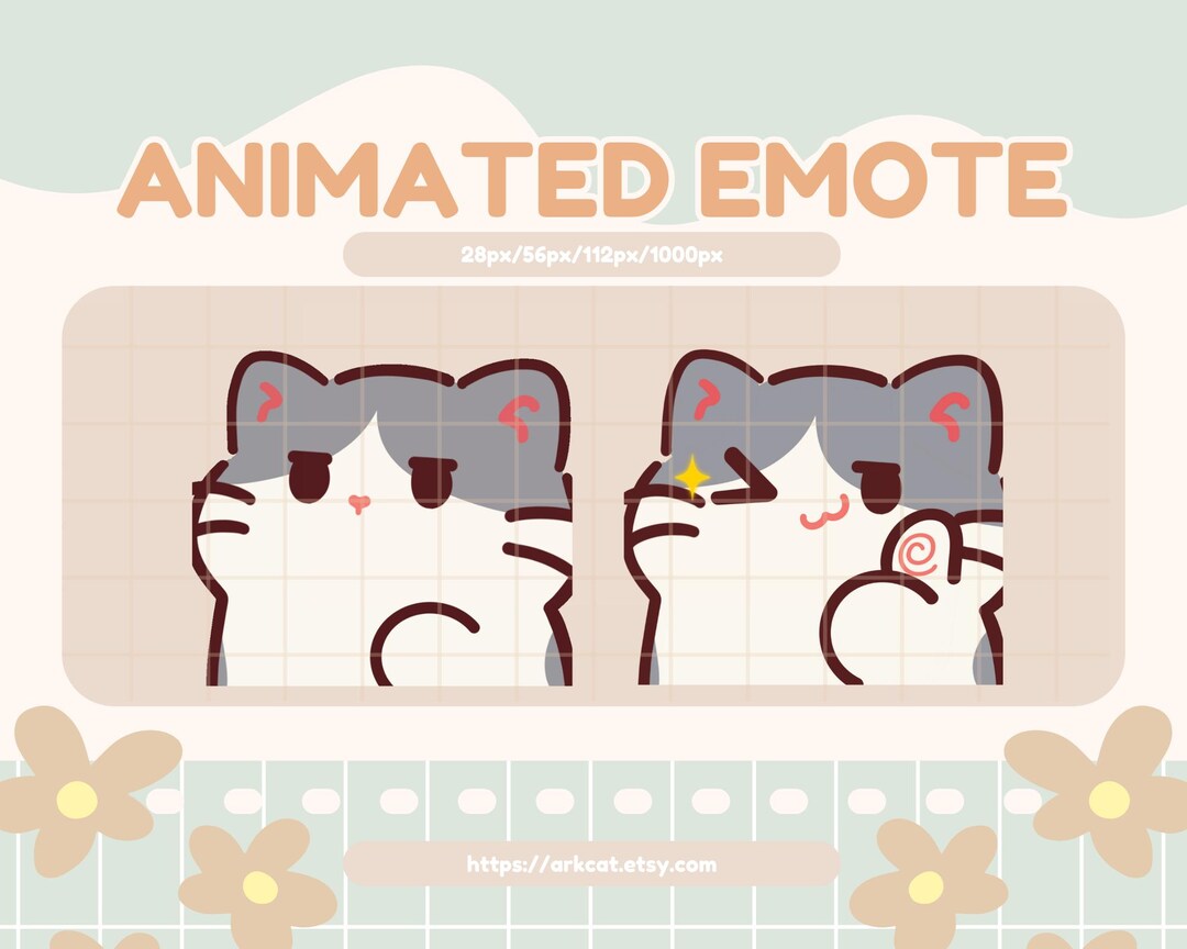 Animated Alright Cat Emote: Gray & White Twitch/discord Stream (GIF ...