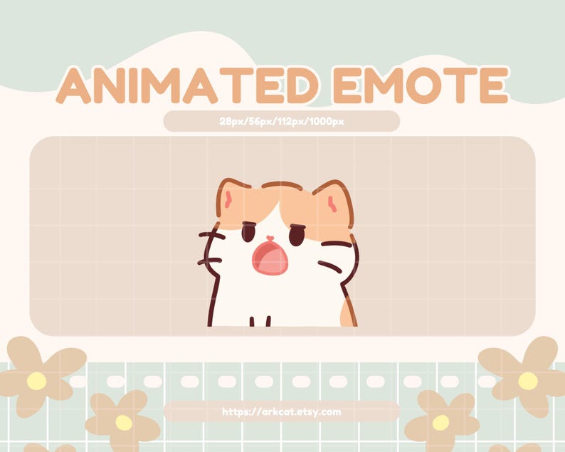Shocked White Cat Emote | Huh Emote | Cute Animated Emote for Twitch ...