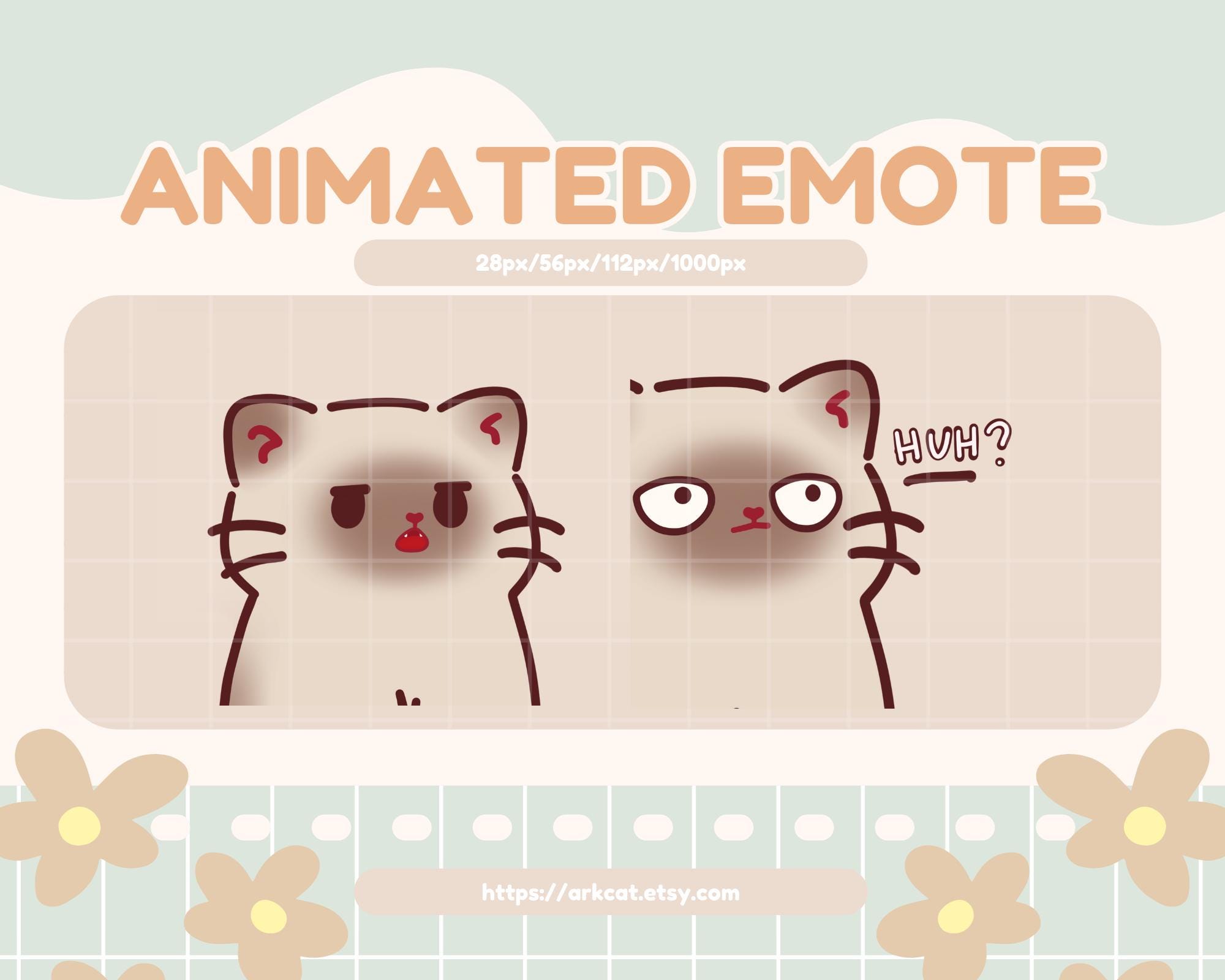 Confused Siamese Cat Animated Emote: Twitch, Discord, Youtube - Etsy