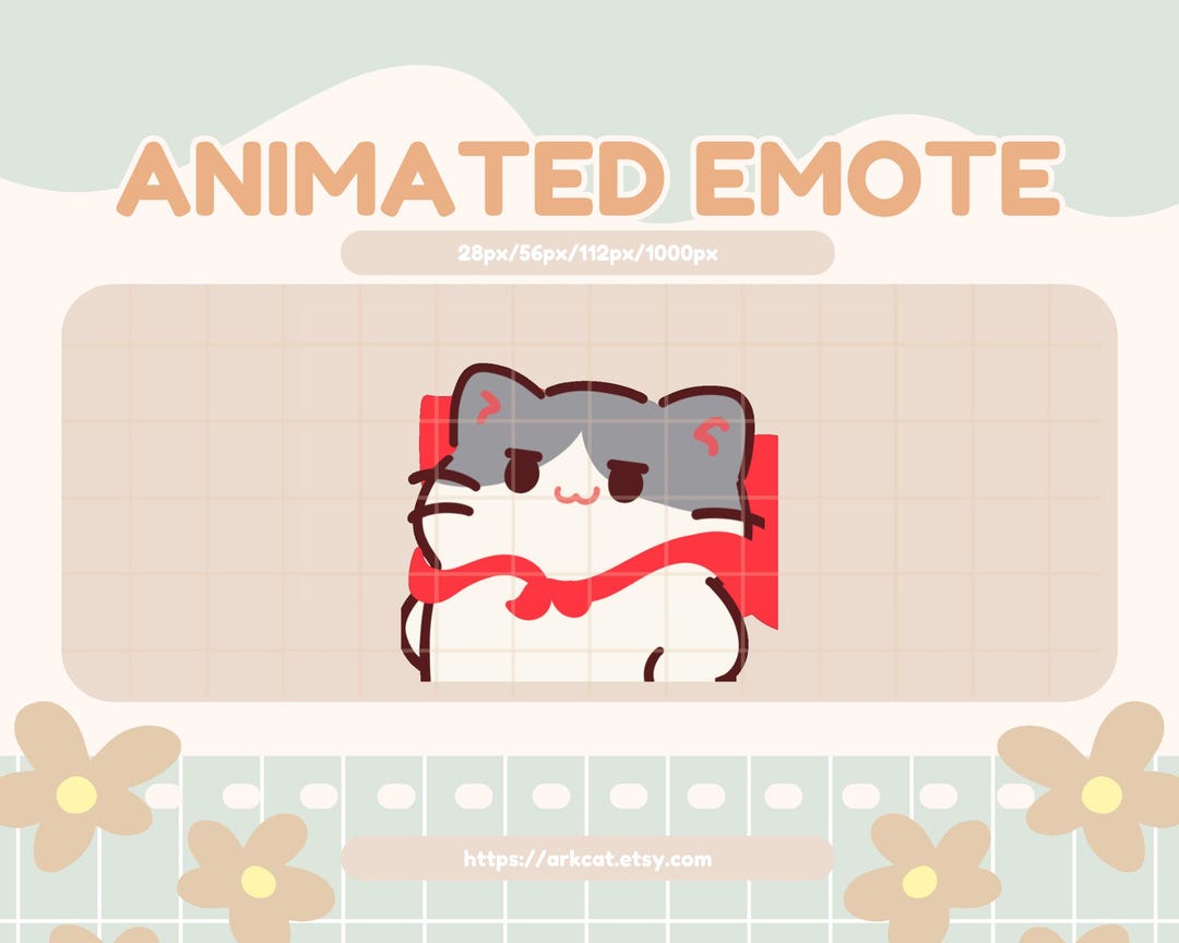 Animated Hero Emote: Gray & White Cat Twitch/discord Stream (GIF ...