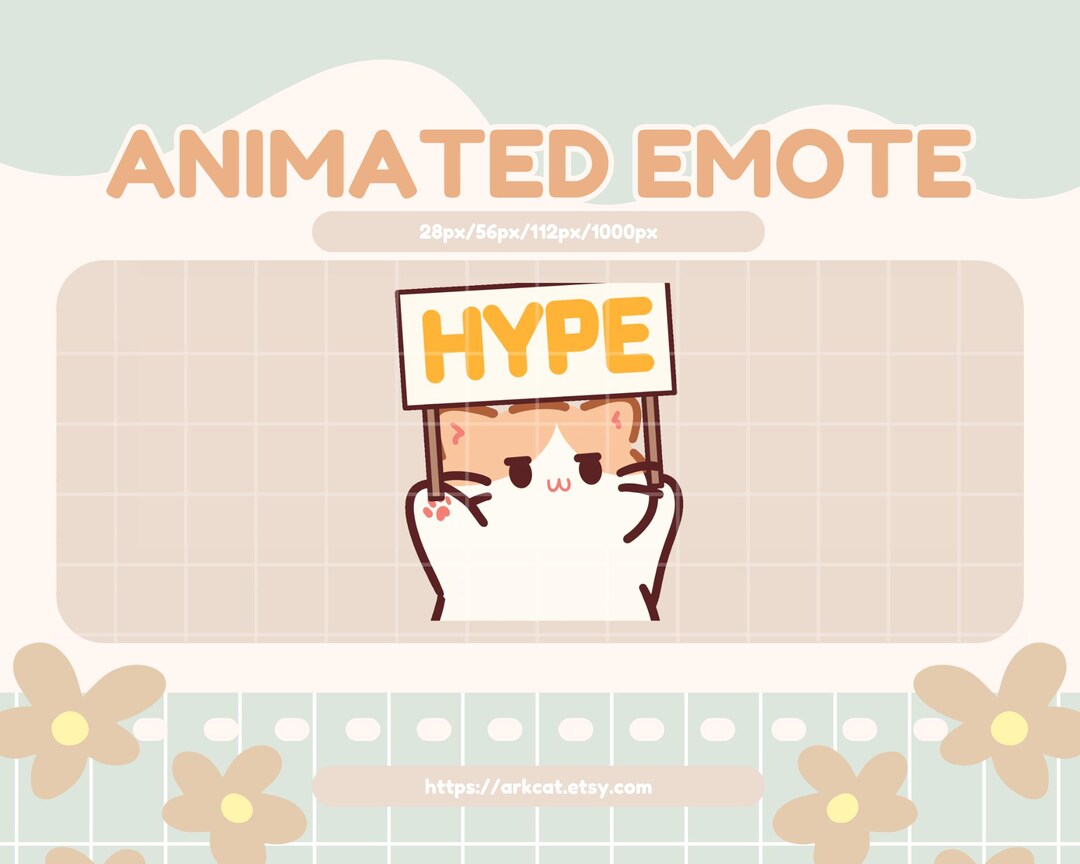 Orange & White Cat Hype Emote – Animated Jumping Cat With Hype Banner ...
