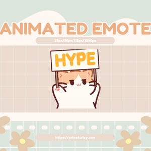 Orange & White Cat Hype Emote – Animated Jumping Cat With Hype Banner ...