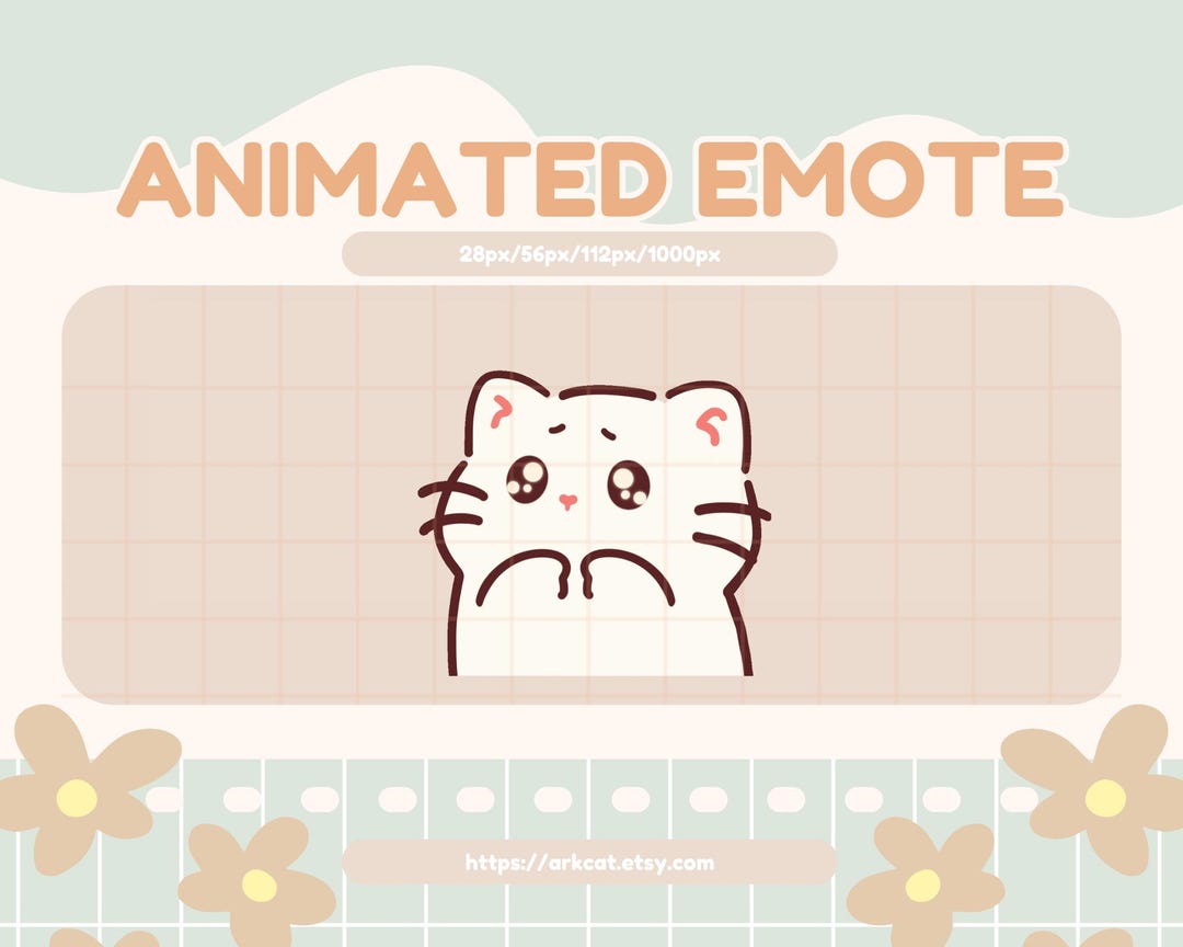 Please Emote – Cute White Cat Pleading With Adorable Eyes Animated ...