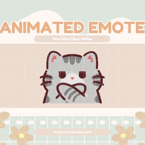 Cute Animated Emote - Gray Cat Saying No Emote for Twitch, Discord ...