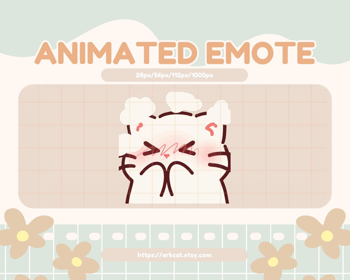 Shy Cat Animated Emote: Blushing Shrug GIF for Twitch, Discord, Youtube ...