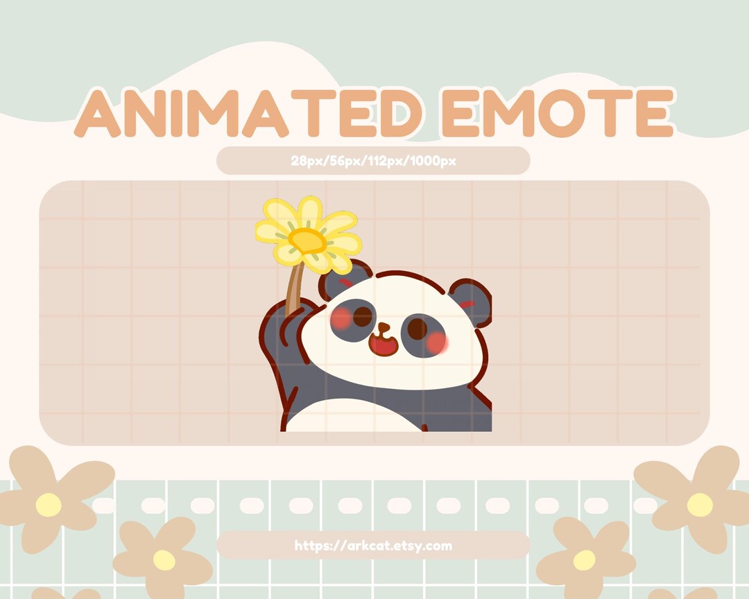 Daisy Emote – Cute Panda Offering Daisy Flower With Outstretched Arms ...