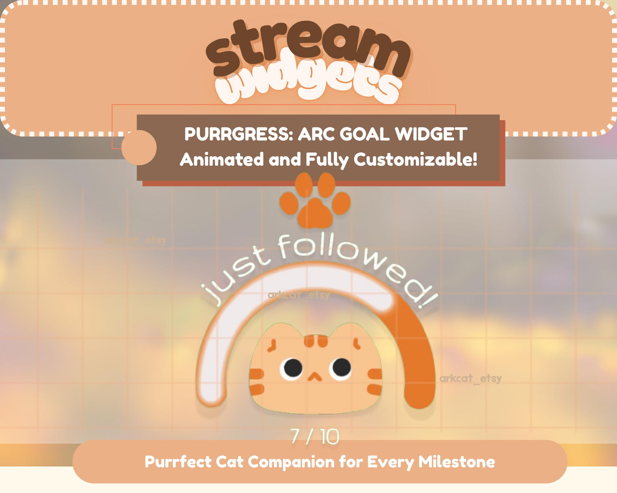 PURRGRESS: Cat Progress Arc Goal Widget – Animated Goal Tracker for ...