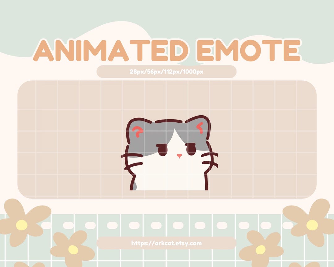 Snob Cat Animated Emote: Gray and White Walking Cat (digital Download ...