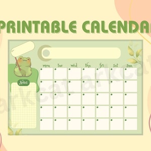 PRINTABLE A4 / 8.3 X 11.7 Undated Monthly Calendar Digital Download ...