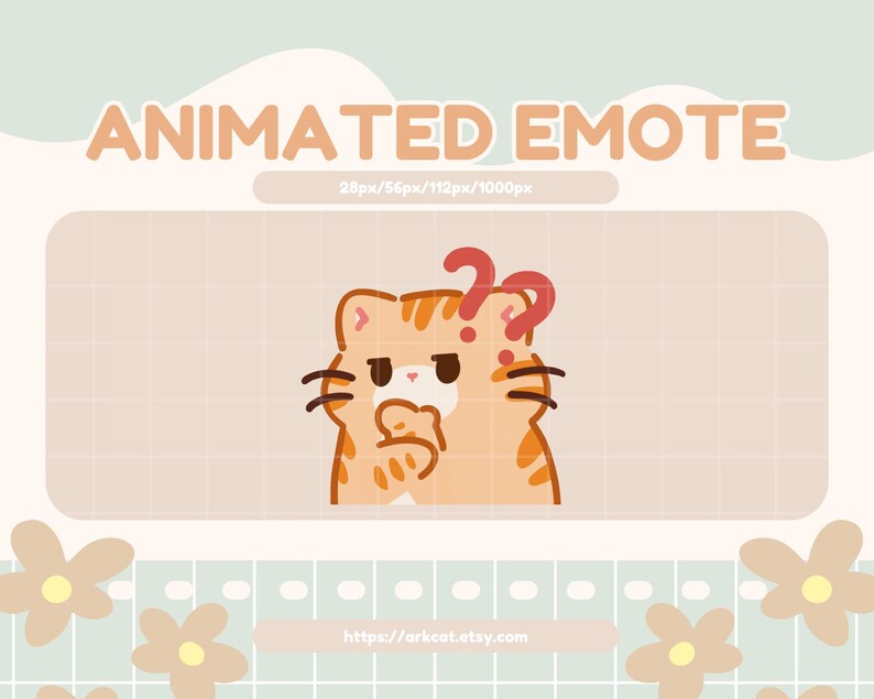 Confuse Emote – Cute Orange Cat With Question Mark Animated for Twitch ...