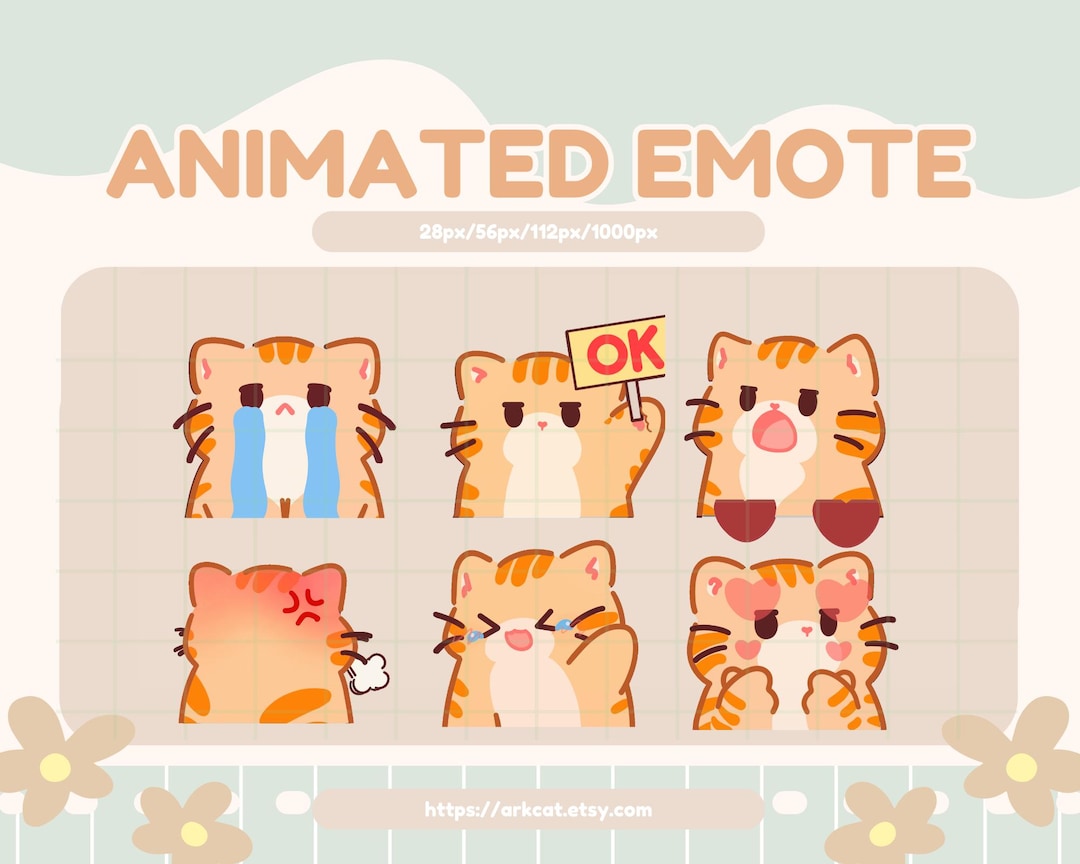Animated Orange Tabby Cat Emote Pack: Twitch, Discord, Streamers ...