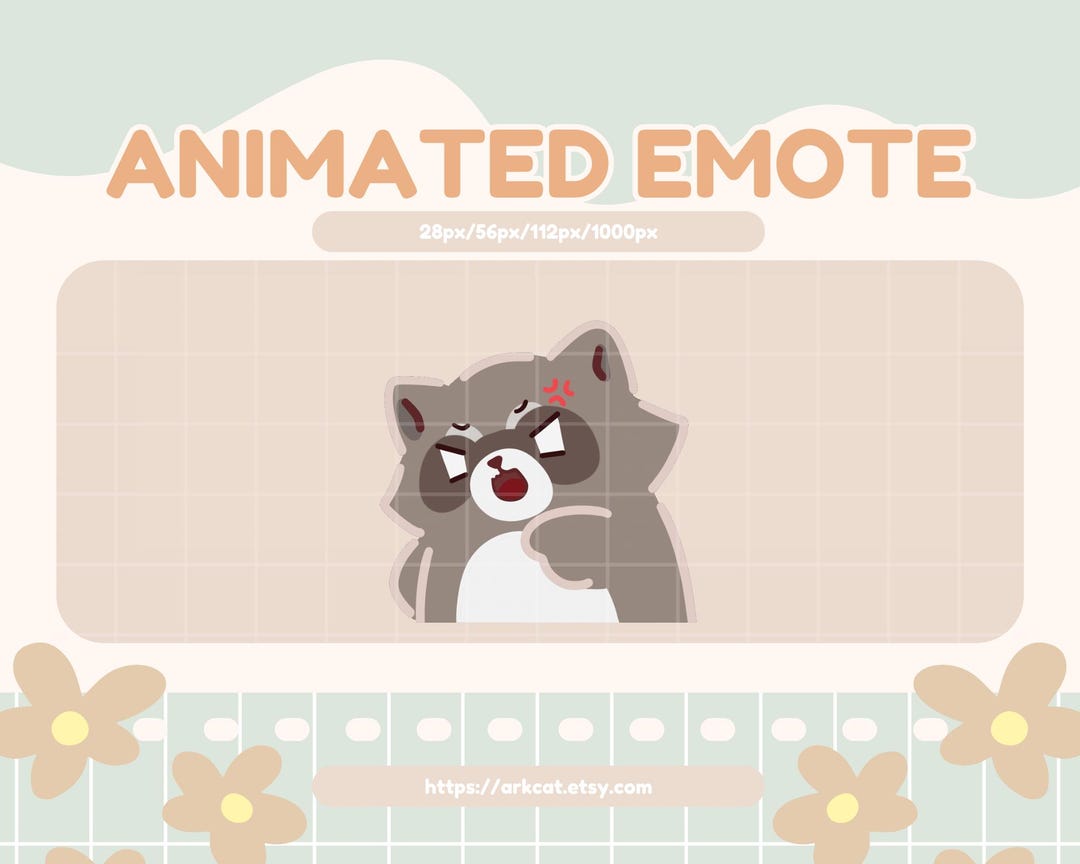 Angry Raccoon Animated Emote: Fuming Twitch, Discord, Youtube - Etsy