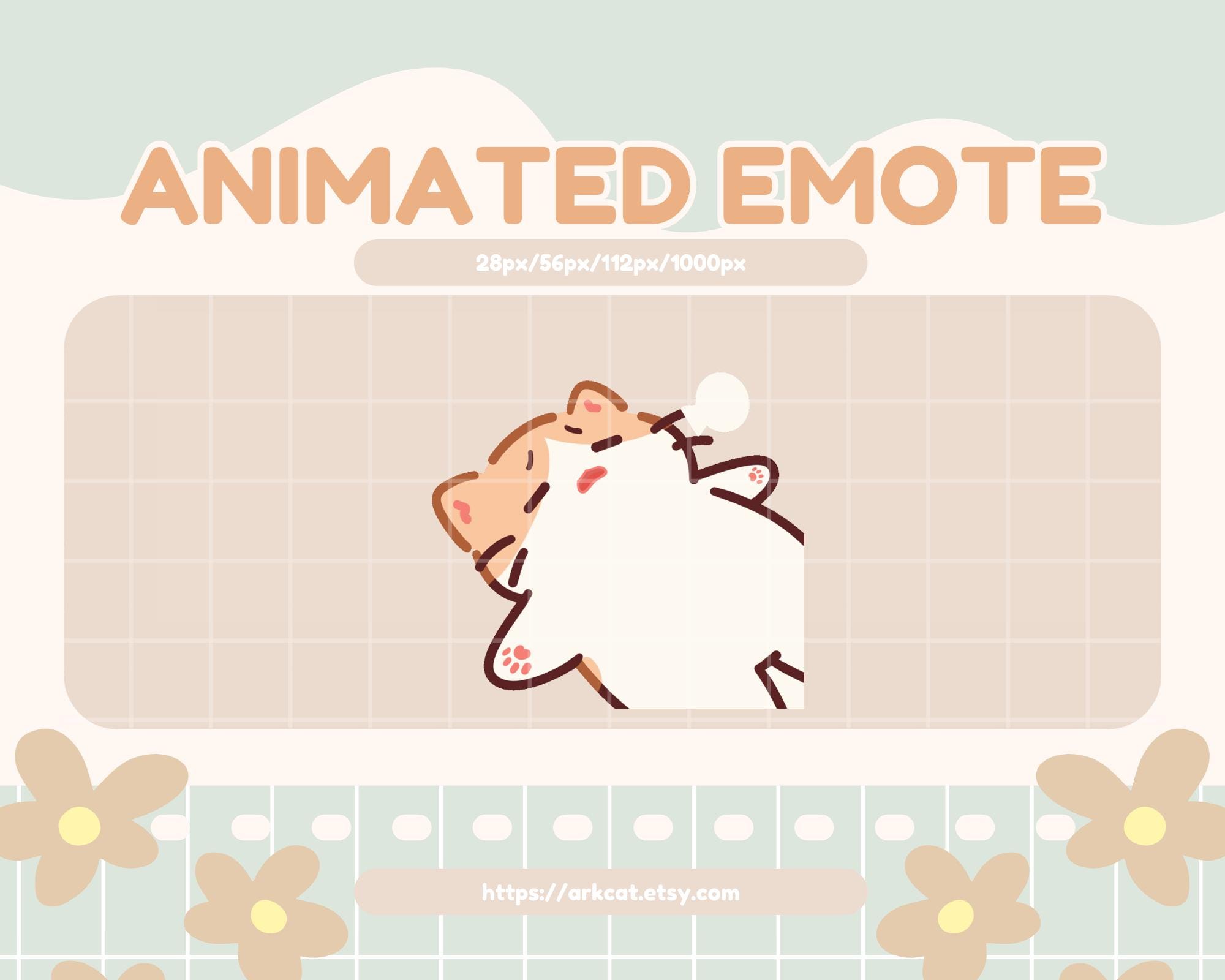 Exhausted Orange & White Cat Emote – Lying Down Sighing Emote for ...